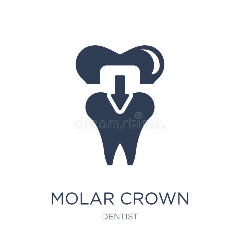 Molar Crown Icon. Trendy Flat Vector Molar Crown Icon on White B Stock ...