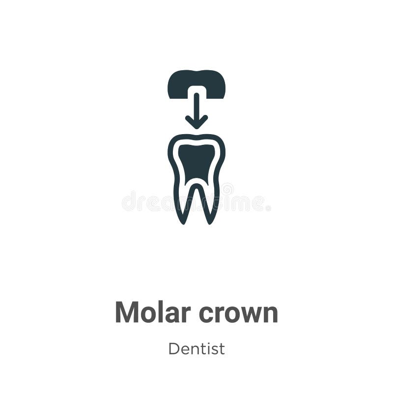 Molar Crown Icon Vector Sign and Symbol Isolated on White Background ...