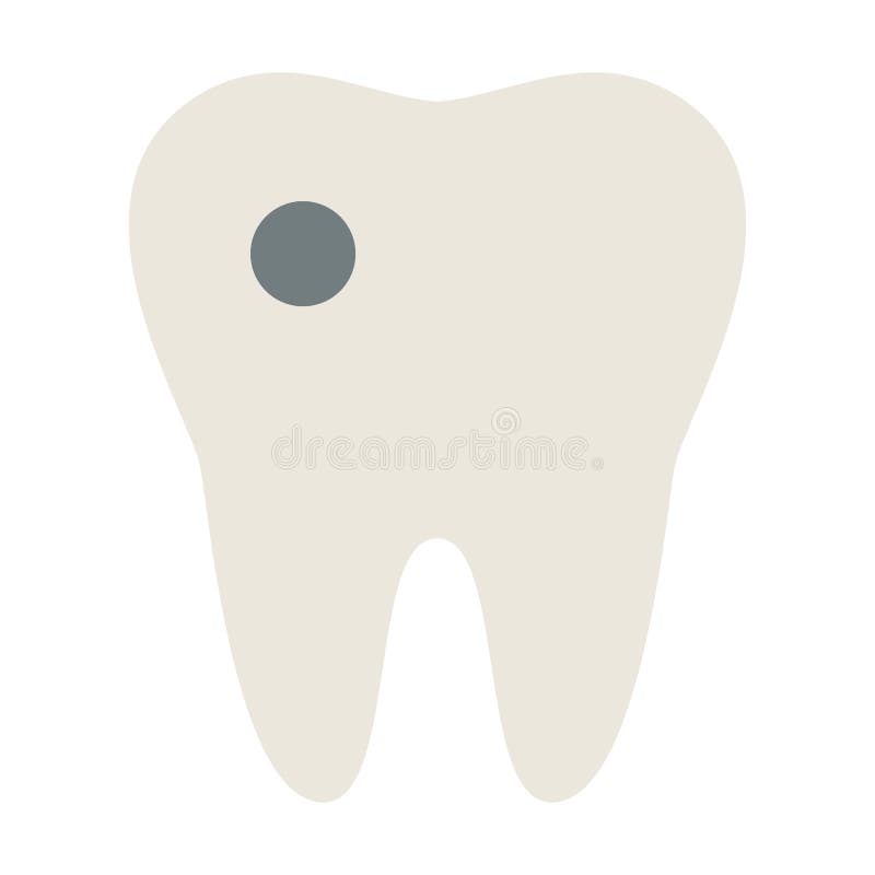 Molar Tooth with Caries Vector Icon Flat Isolated Stock Vector ...