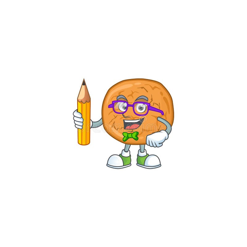 Molasses Cookies Clever Student Character Using a Pencil Stock Vector ...