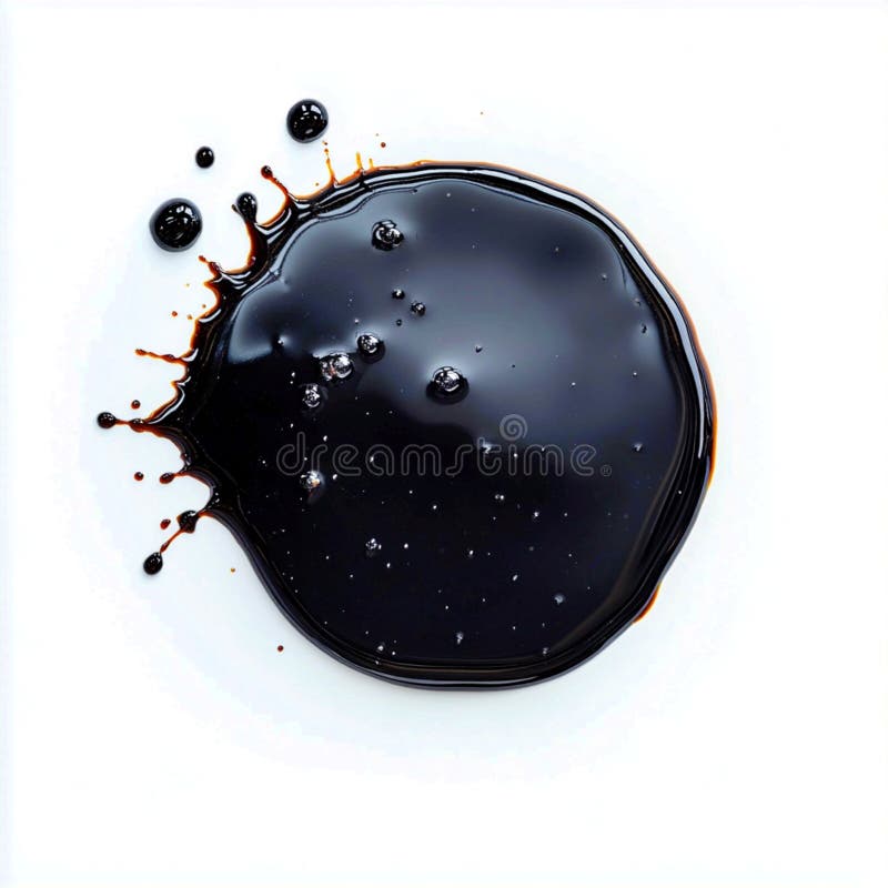 Molasses Splash on White Surface Liquid Dripping Design Isolated on ...