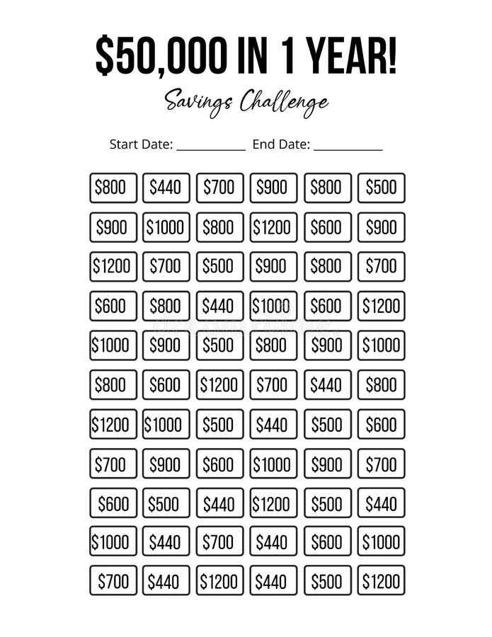 Save Money Challenge, Save 50k Dollars in 1 Year, Monthly Budget ...