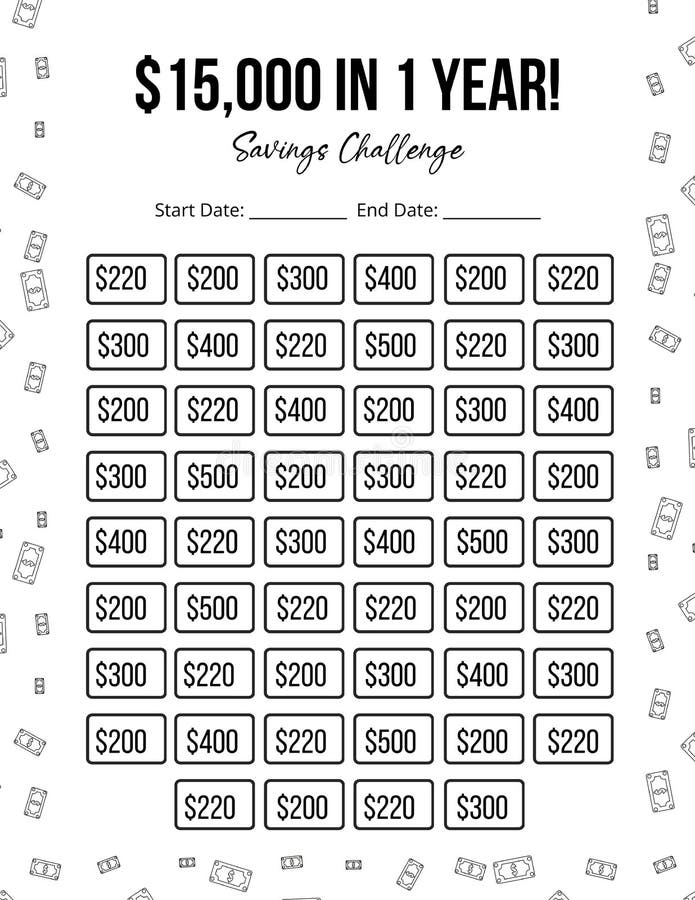 Save Money Challenge, 15000 Savings Challenge, Monthly Budget Tracker ...