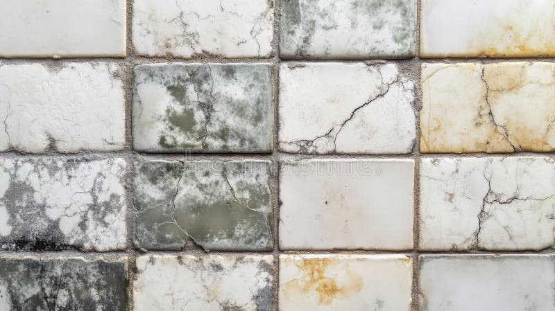 Mold and Mildew on Bathroom Tiles. Stock Image - Image of fungus ...
