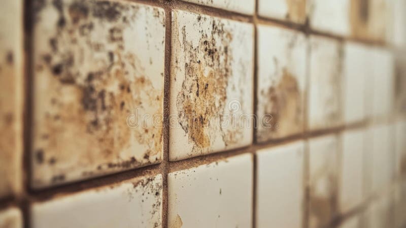 Mold and Mildew on Bathroom Tiles. Stock Image - Image of dirt, tiles ...