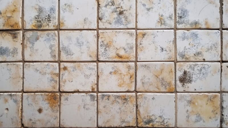 Mold and Mildew on Bathroom Tiles. Stock Photo - Image of white ...