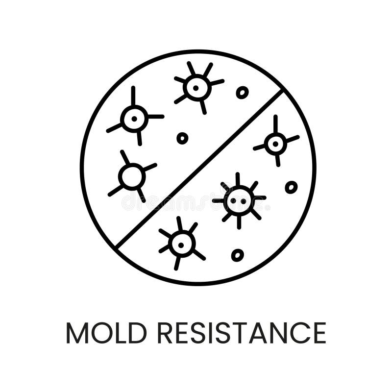 Mold Resistance Line Vector Icon with Editable Stroke Stock Vector ...