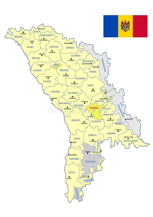 Moldau-Bezirke ziehen auf vektor abbildung. Illustration von geographie ...