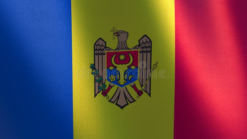 Moldavian Flag. Waving Flag of Moldova 3d Illustration Stock ...