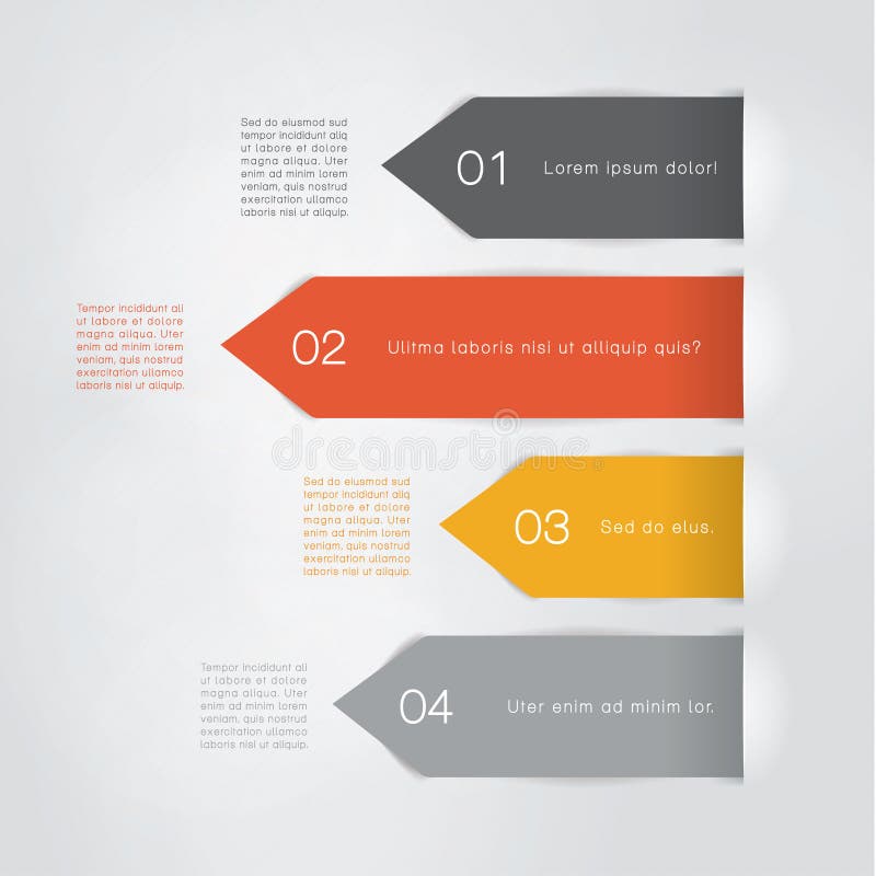 Molde Da Seta Do Vetor. Quatro Setas Em Cores Diferentes Com Plac ...