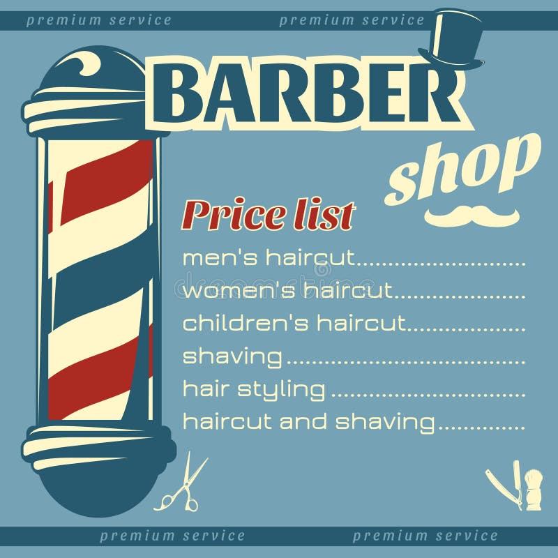 Lista De Preços Para Barbearia Ilustração do Vetor - Ilustração de ...