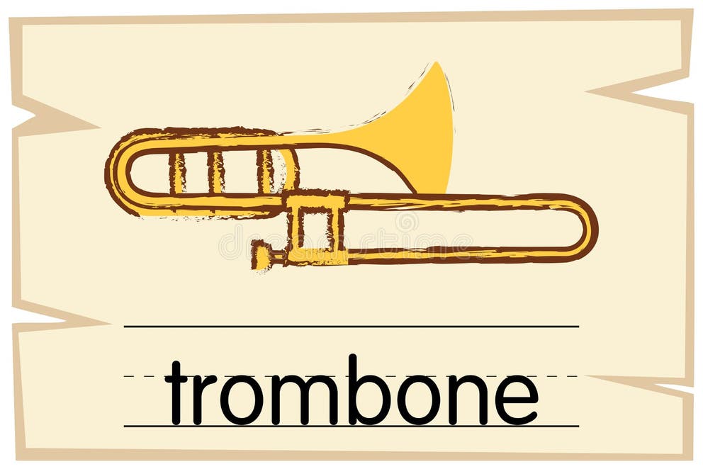 Molde De Wordcard Para O Trombone Ilustração do Vetor - Ilustração de ...
