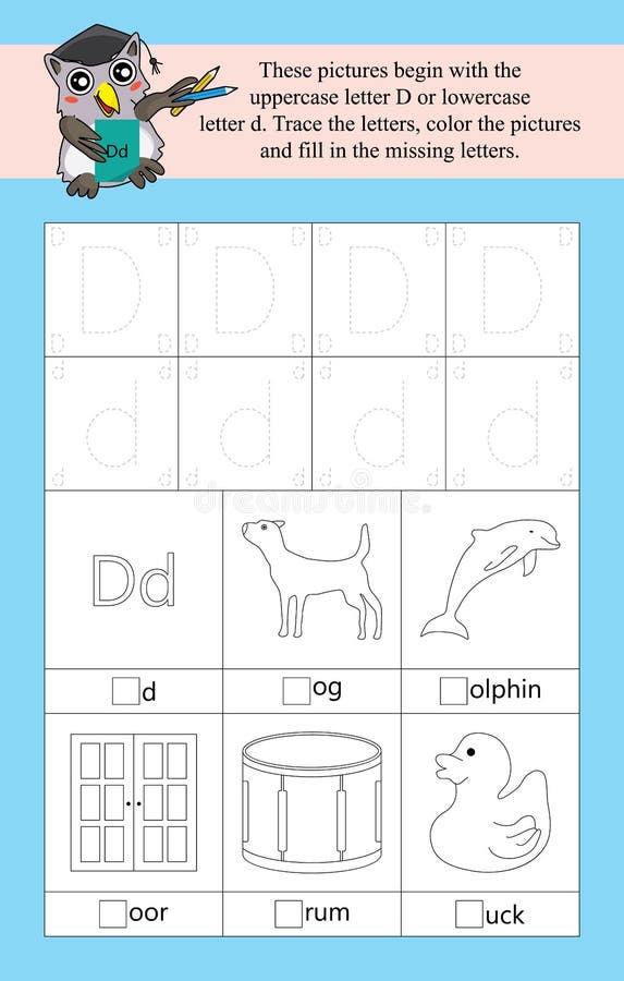 Molde do alfabeto de D ilustração do vetor. Ilustração de incolor ...