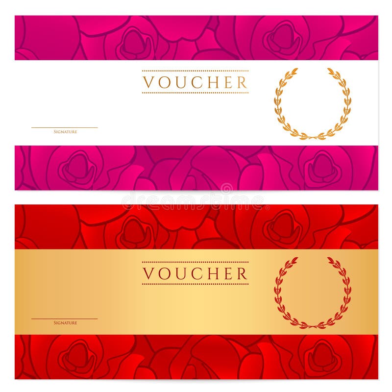 Molde Do Comprovante (vale-oferta, Vale). Rosa Ilustração do Vetor ...