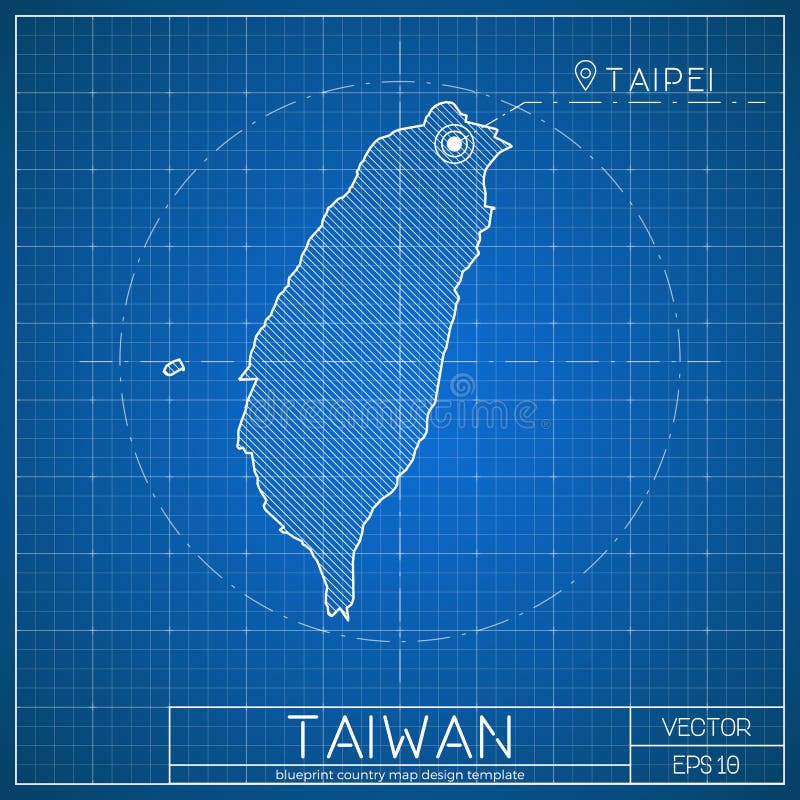 Molde Do Mapa Do Modelo De Taiwan Com Capital Ilustração do Vetor ...