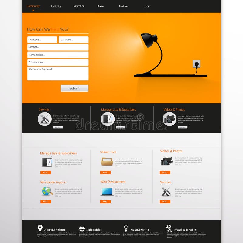 Modelo De Website. Ilustração Vetorial Ilustração do Vetor - Ilustração ...