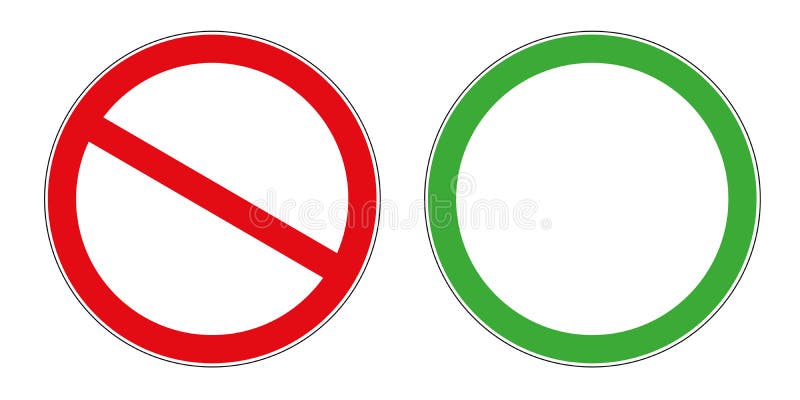 Molde Proibido E Permitido Do Sinal Ilustração do Vetor - Ilustração de ...