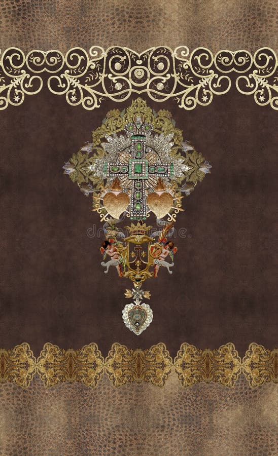 Geometric Texture Baroque Gold Element Stock Illustration ...