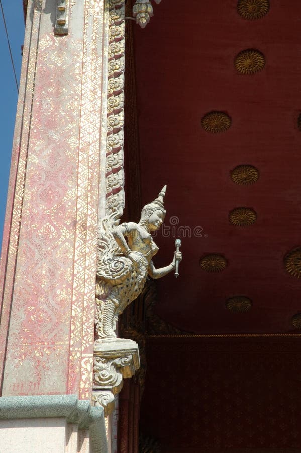 Molded Lime Kinnari at Temple Pole Stock Photo - Image of ideas, gold ...