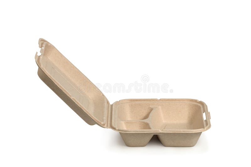 Molded Pulp or Fiber Clamshell Takeout Container Made of Eco-friendly ...