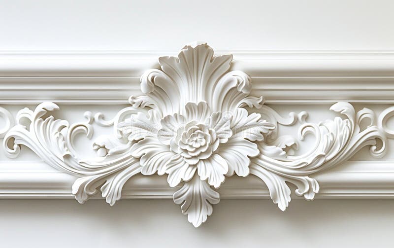 Molding Art on White Surface -Generative Ai Stock Photo - Image of trim ...