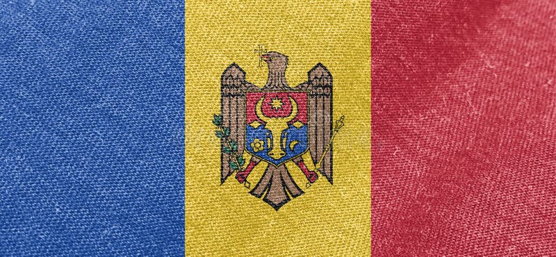 Moldova Fabric Flag Cotton Material Wide Flags Stock Illustration ...