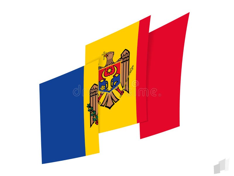 Moldova Flag in an Abstract Ripped Design. Modern Design of the Moldova ...