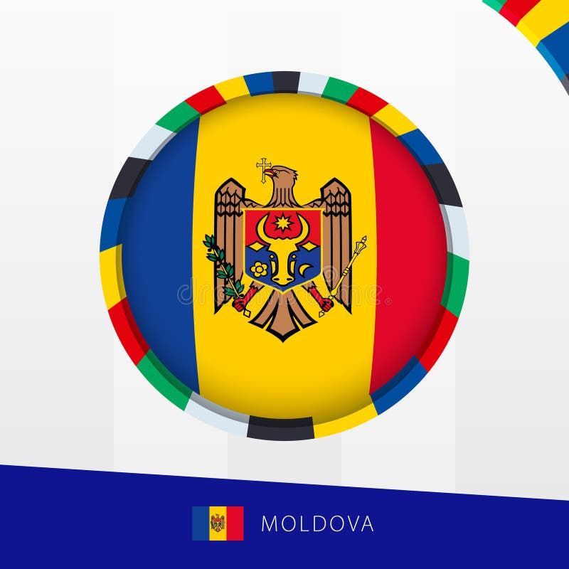 Moldova Flag with Colorful Circle Border Stock Vector - Illustration of ...