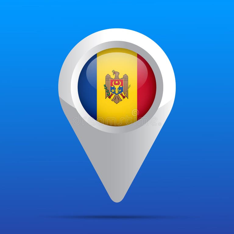 Moldova Flag Map Icon. Glossy Icon Stock Vector - Illustration of local ...