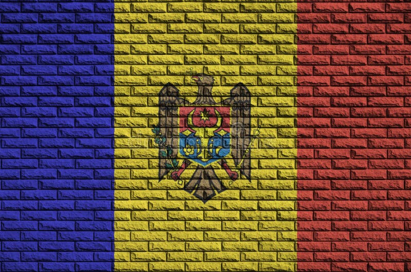 Moldova Flag is Painted Onto an Old Brick Wall Stock Illustration ...