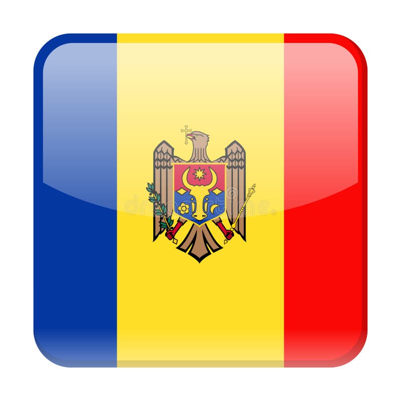 Moldova Flag Vector Square Icon Stock Illustration - Illustration of ...