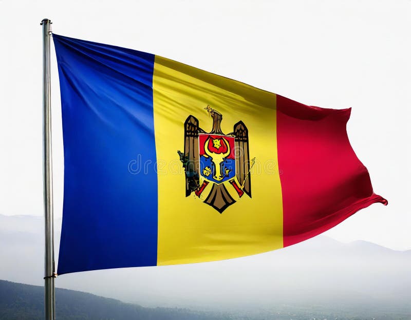 Moldova Flag Waving on the Wind. Stock Illustration - Illustration of ...