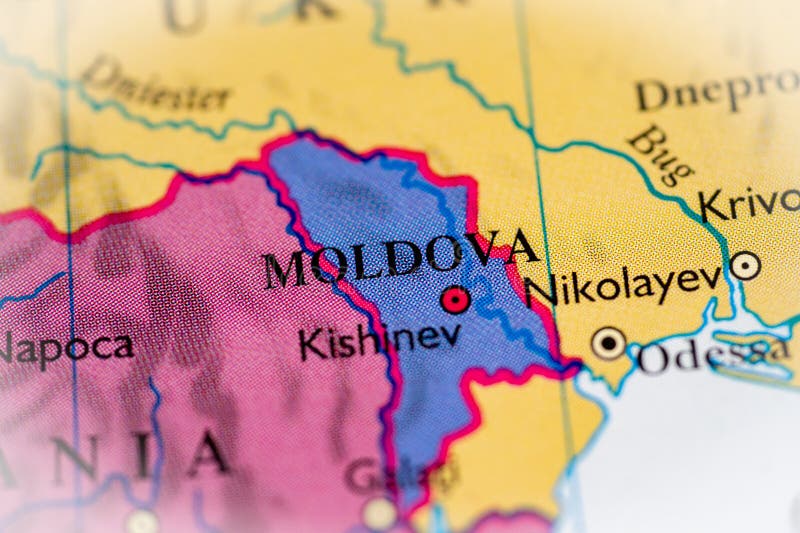 Moldova Highlighted on a World Map Stock Photo - Image of view, zoom: 357117940