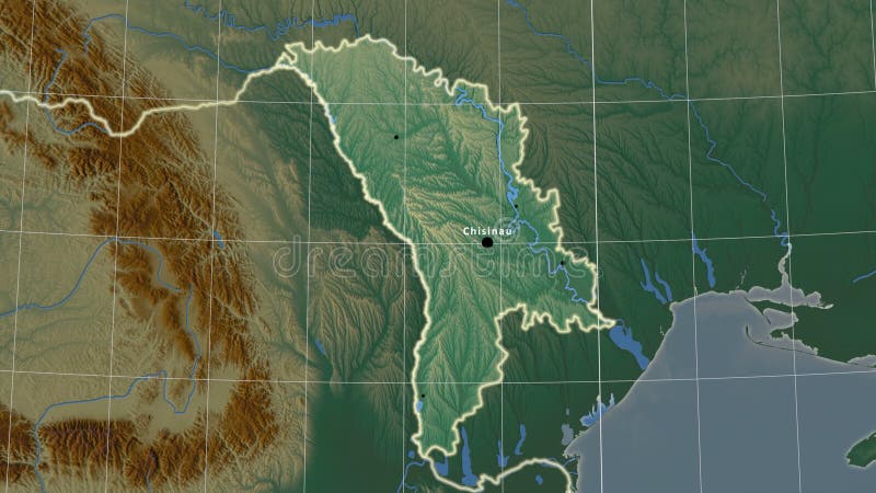 Moldova - Relief. Composition, Borders Stock Illustration ...