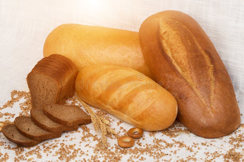 Moldovan Assorted Bread Isolated on White Background. Covered with ...