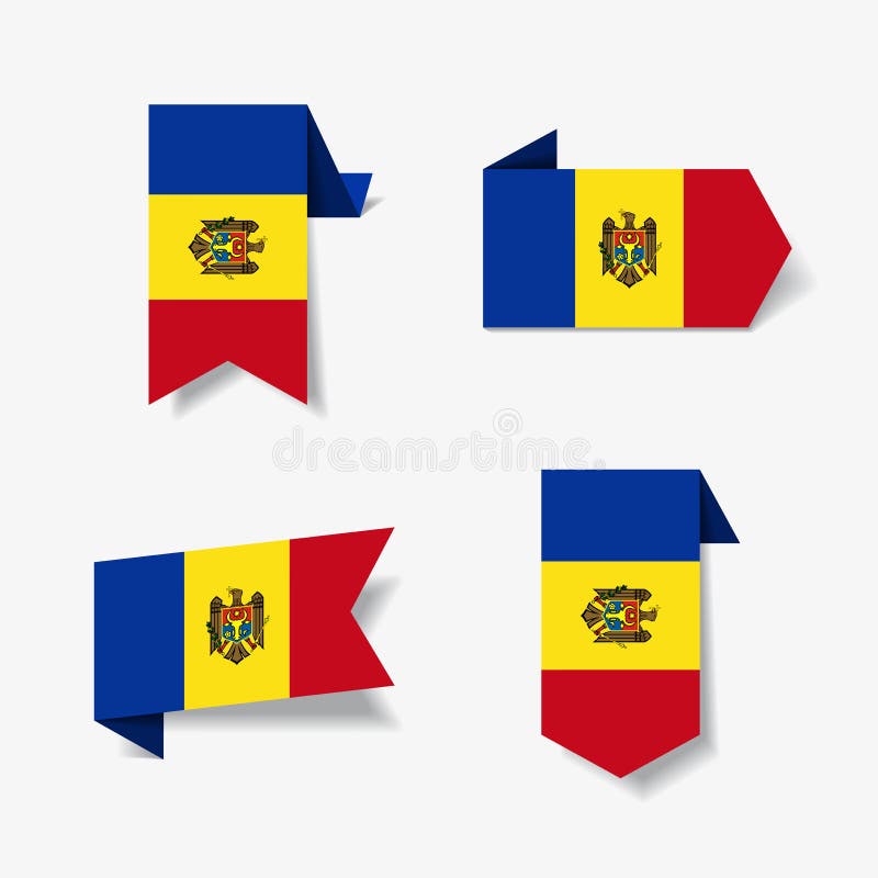 Moldovan Flag Stickers and Labels. Vector Illustration. Stock Vector ...