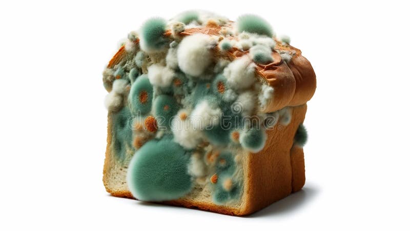 Moldy Bread. the Bread Has Visible Patches of Green and White Mold on ...