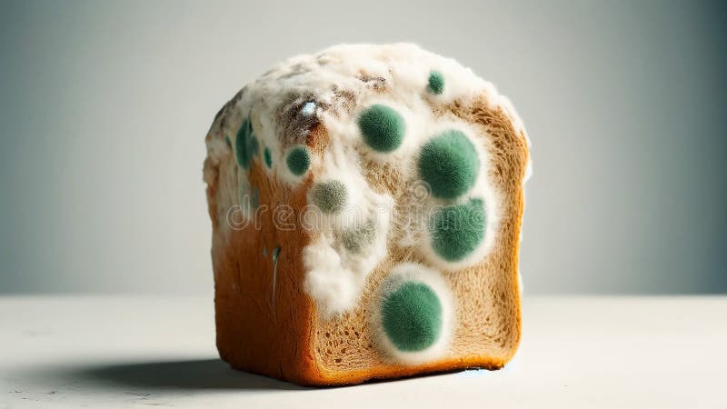 Moldy Bread. the Bread Has Visible Patches of Green and White Mold on ...