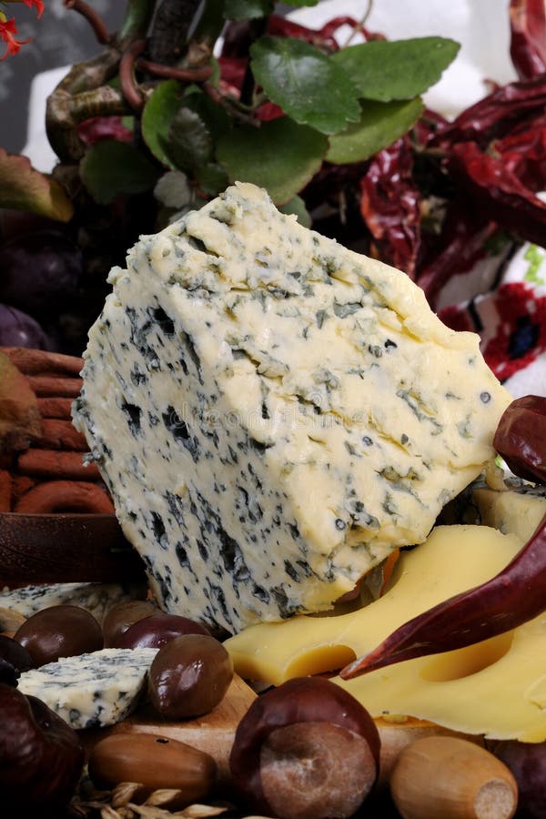 Moldy Cheese and Red Hot Pepper Stock Photo - Image of famous, basket ...