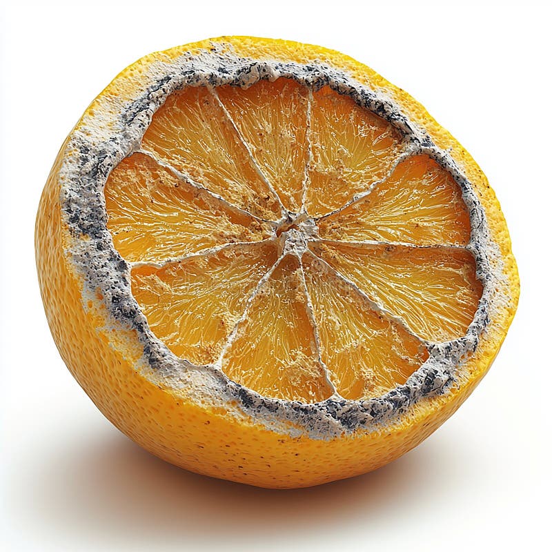 Moldy Half-cut Lemon Displaying Signs of Complete Dehydration and Decay ...