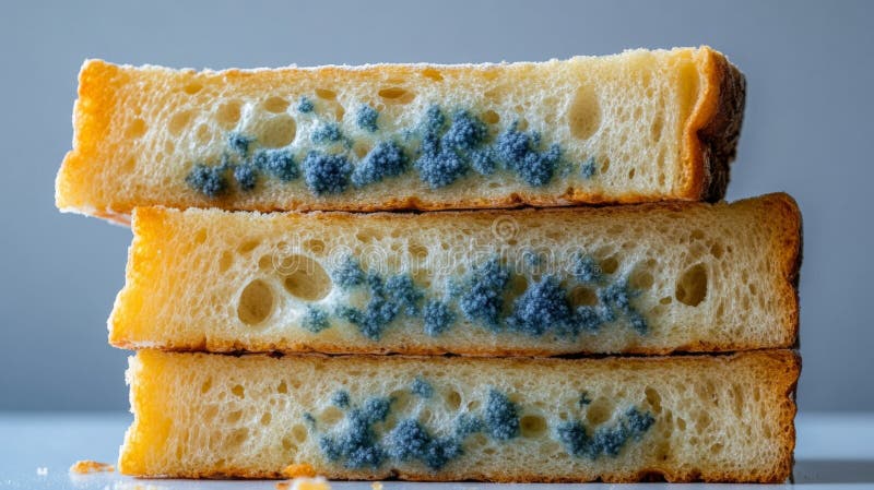 Moldy Slices of White Bread Stacked Together Stock Illustration ...