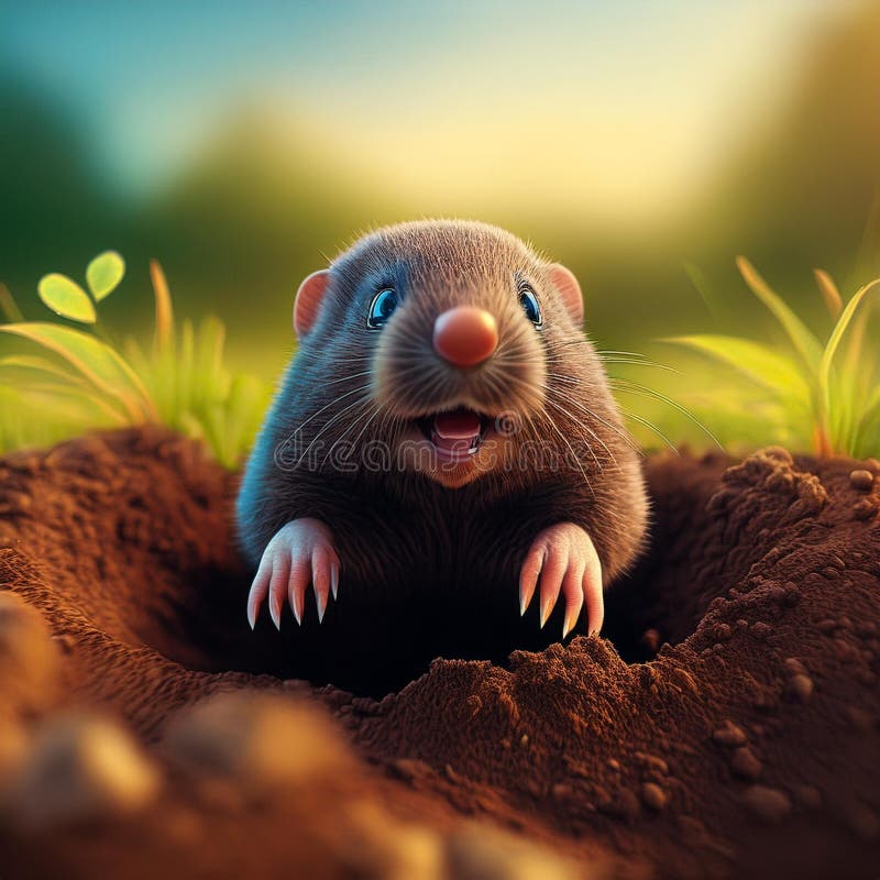 Mole, AI generated stock illustration. Illustration of nature - 330506873