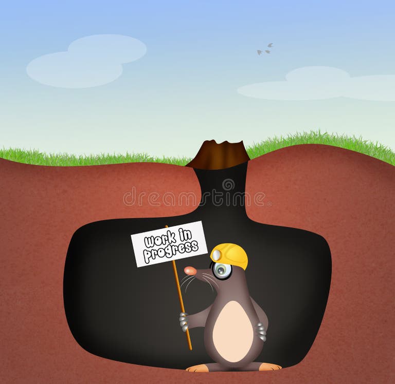 Mole in the den stock illustration. Illustration of spade - 54239302
