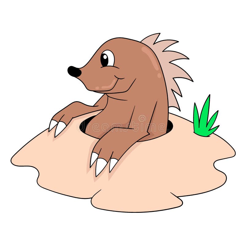 The Mole is Digging the Ground for His House, Doodle Icon Image Kawaii ...