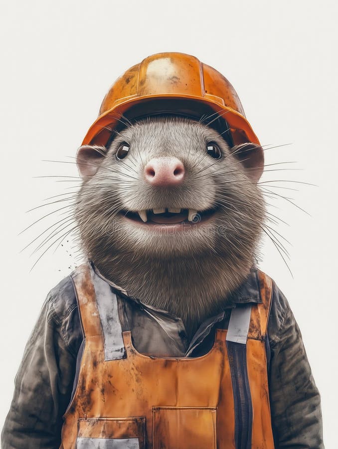 A Mole Dressed As a Road Worker Stock Photo - Image of labor, vest ...