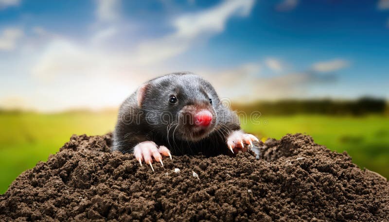 Mole in Ground Mysterious Creature Burrowed Deep in Forest Soil ...