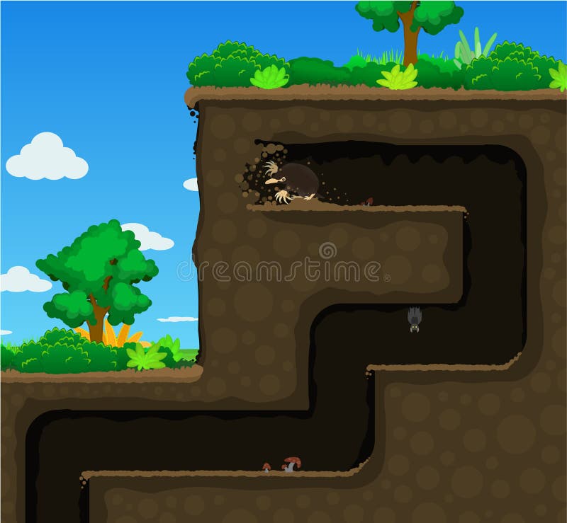 Mole tunnel stock vector. Illustration of rodent, mammal - 15441801