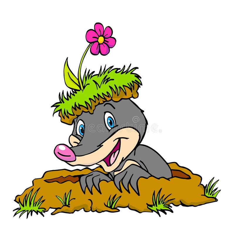 Mole in a Hole stock illustration. Illustration of rodent - 42204140