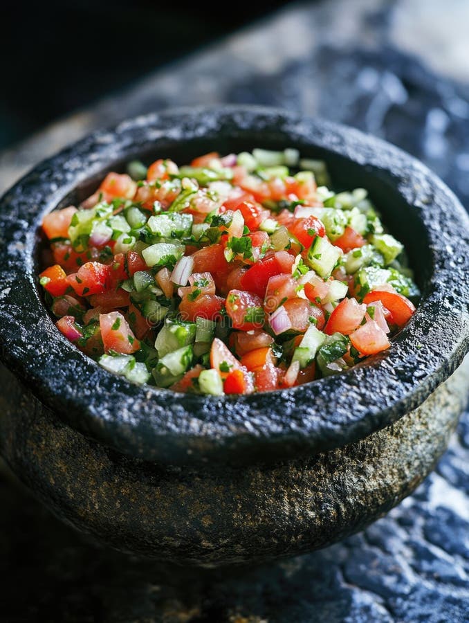 Mole Poblano with Salsa and Avocado Stock Photo - Image of spicy ...