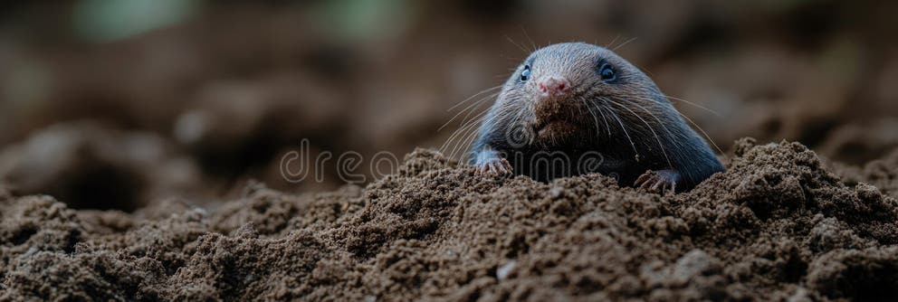 A Mole is Standing in the Dirt Stock Photo - Image of nose, green ...